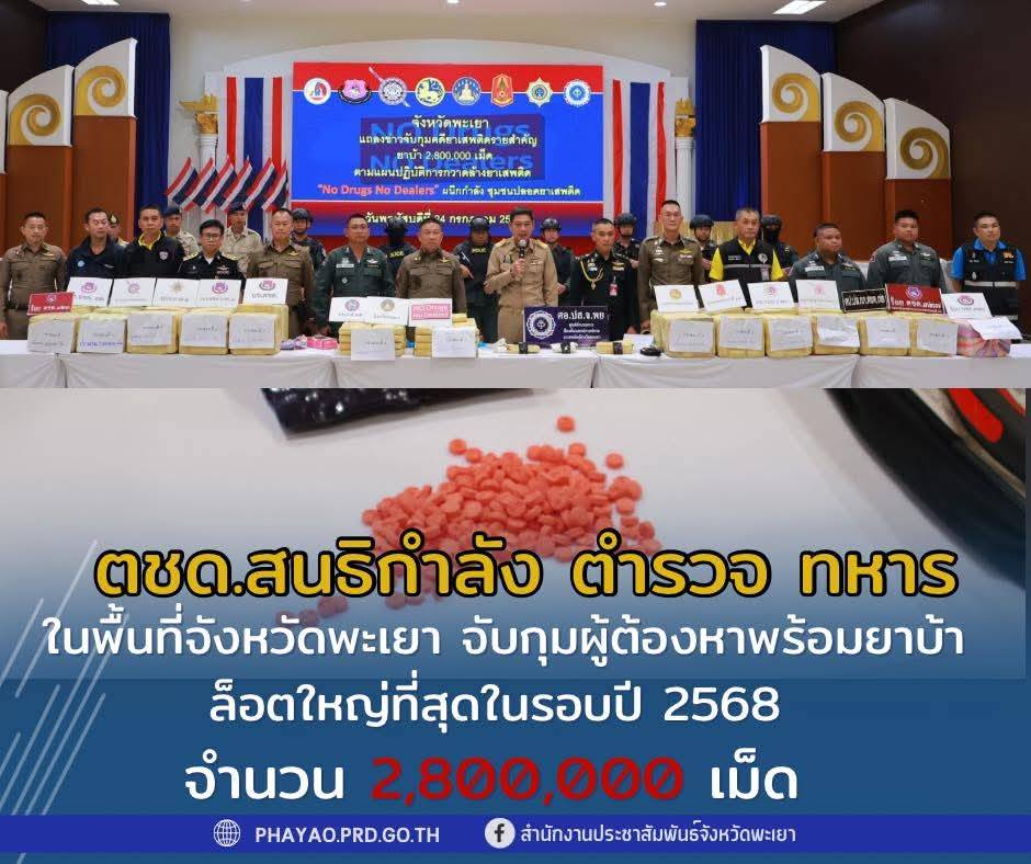 ตชด.สนธิกำลัง ตำรวจ ทหาร ในพื้นที่จังหวัดพะเยา จับกุมผู้ต้องหาพร้อม ...